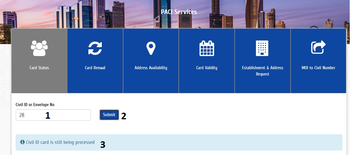 Kuwait Civil ID Status Check Online - PACI Renewal Inquiry 2023 - Guru ...